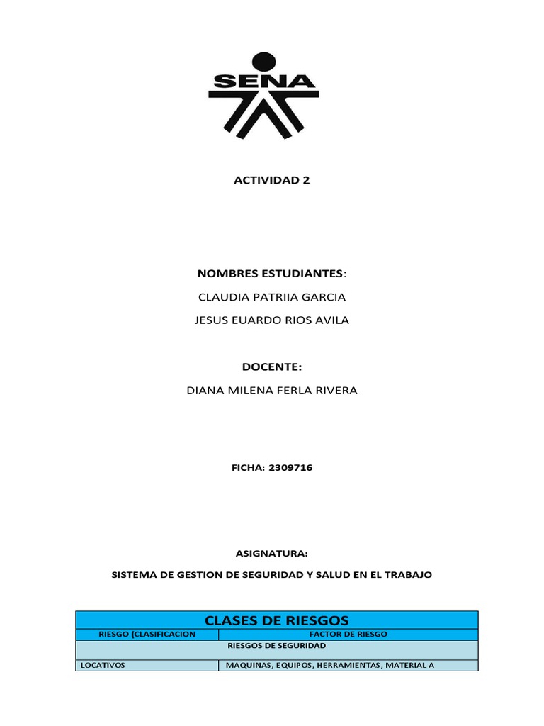 ACT 2 - SG-SST (Matriz Peligros.) | PDF | Seguridad y salud ocupacional ...