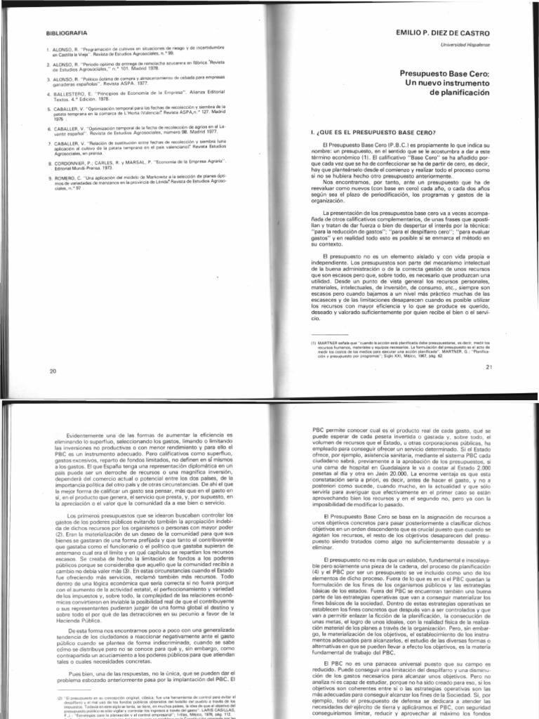 Presupuesto Base Cero Pdf Presupuesto Economias