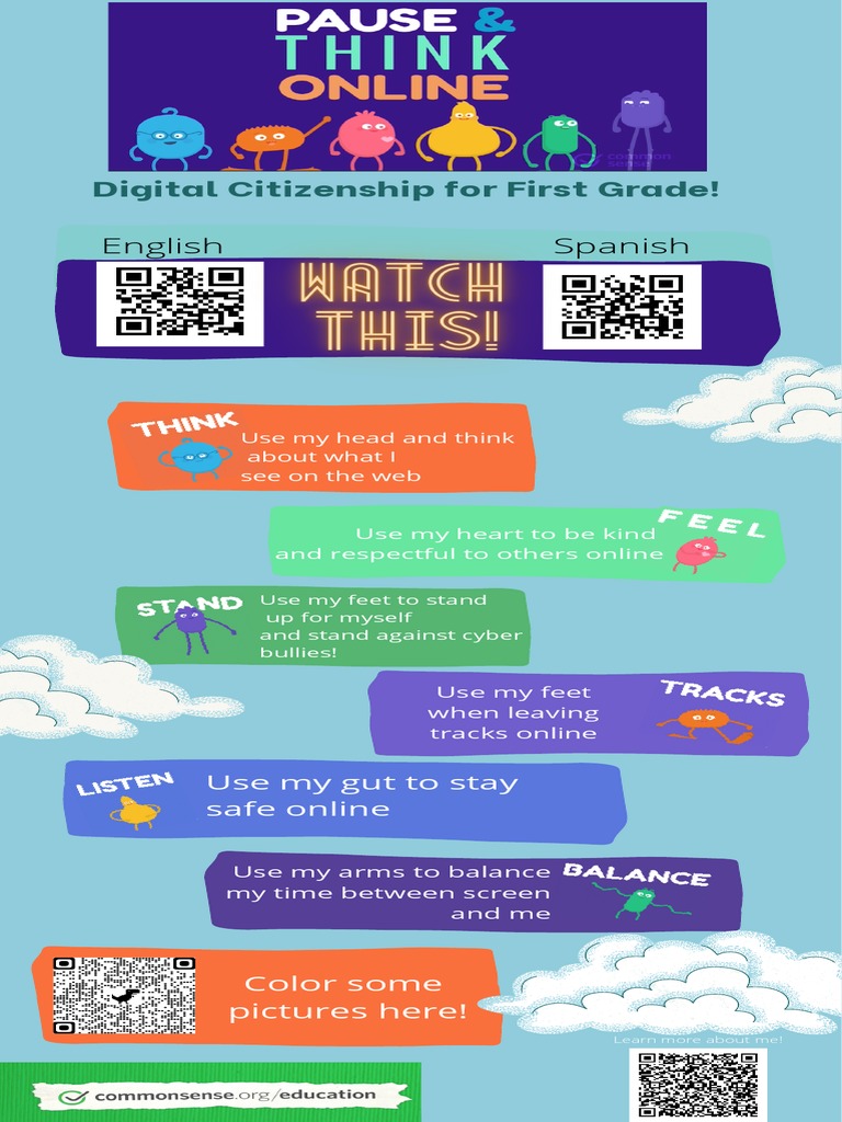 First Grade Digital Citizenship Guide | PDF | Games & Activities ...