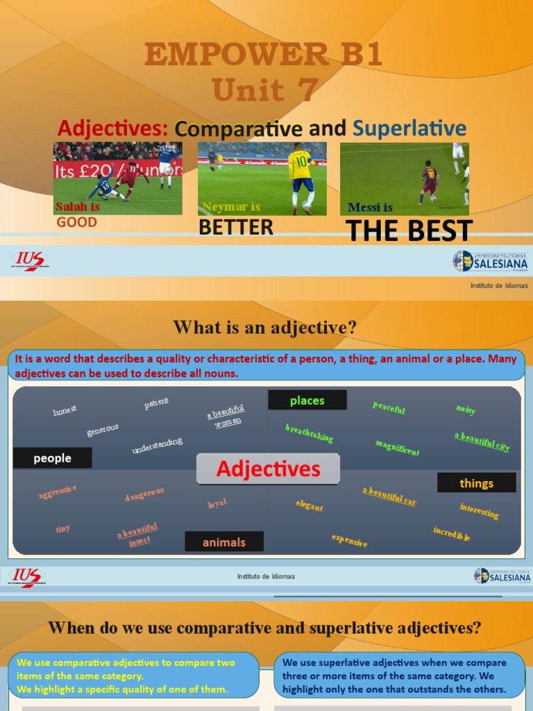 B1 U7 Lesson A Comparative Superlative Adjs | PDF | Adjective | Syllable