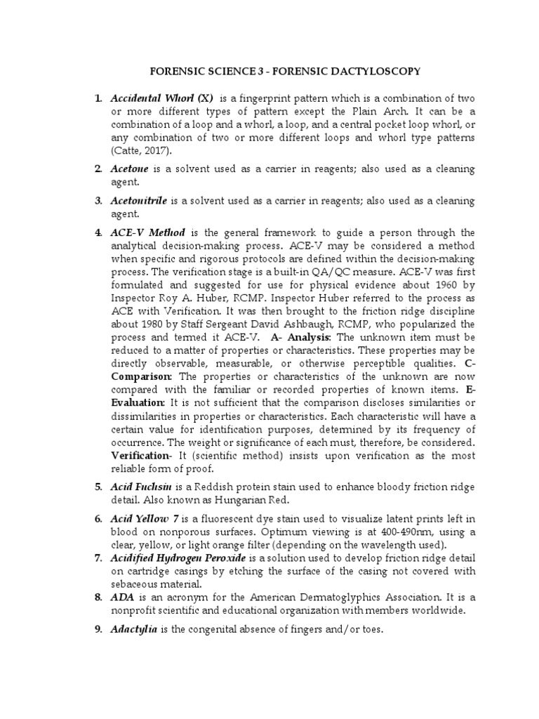 FS 3 Forensic Dactylos | PDF | Fingerprint | Epidermis