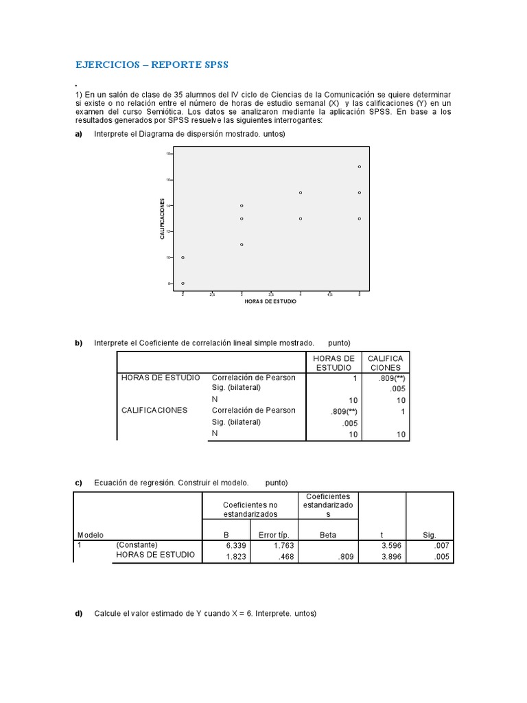 Ejercicios - SPSS | PDF | Spss | Correlación y dependencia
