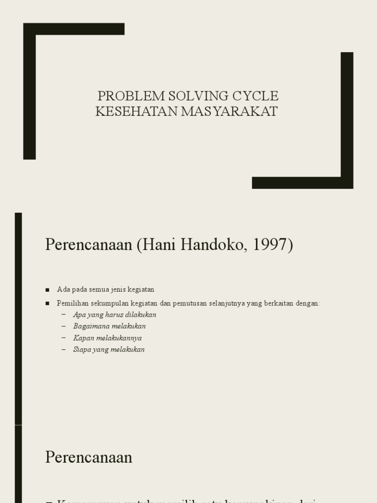 Pert - 3 - Problem Solving Cycle Kesehatan Masyarakat | PDF