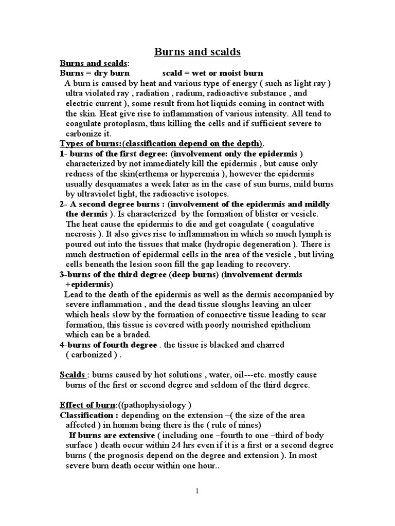 Burns and Scalds | PDF | Burn | Epidermis