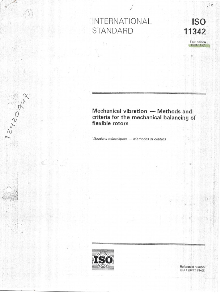 ISO 11342 Metod and Criteria For Balancing Flexible Rotor | PDF