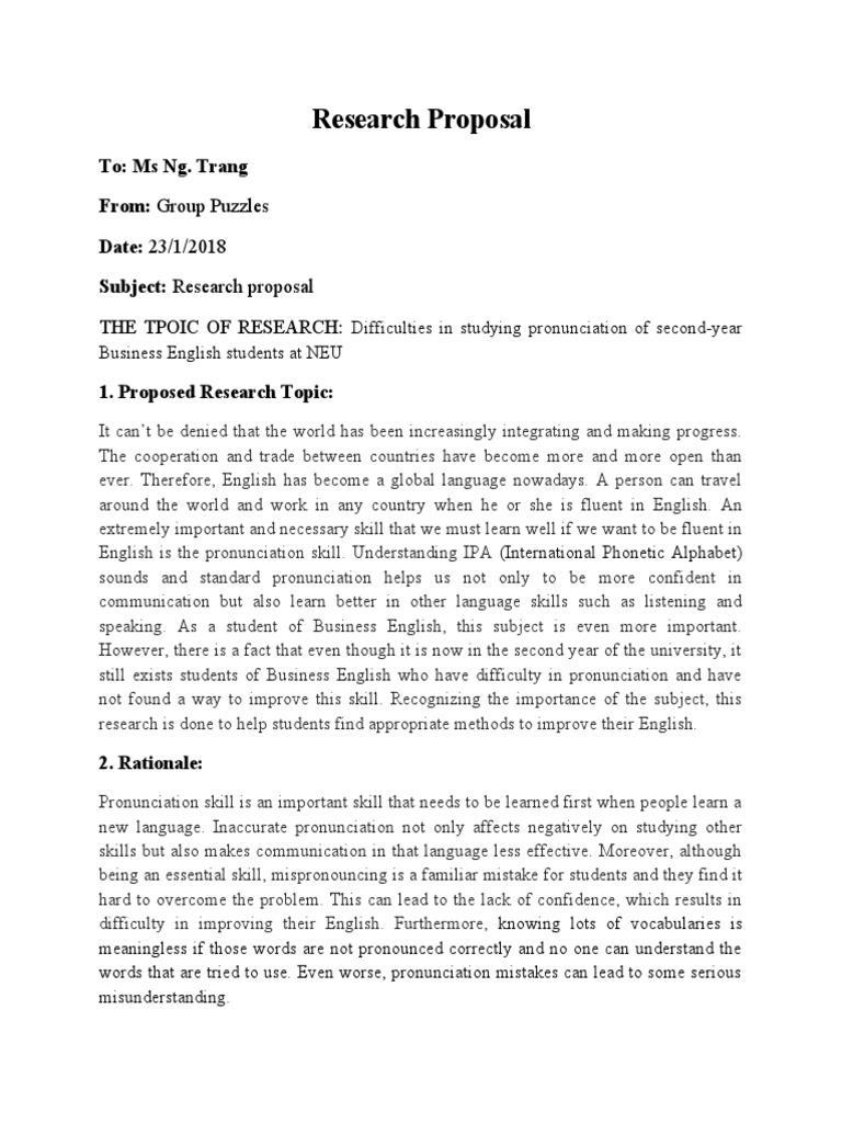 Research Proposal | PDF | English Language | Questionnaire