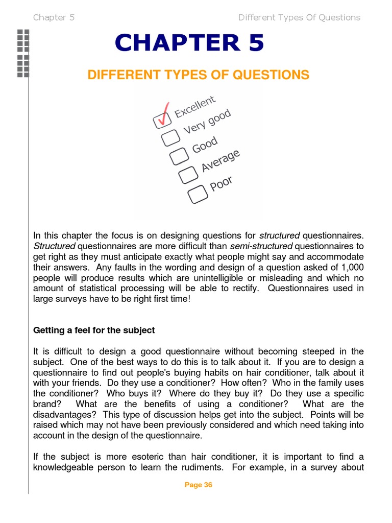 Different Types of Questions: Structured Questionnaires Are More ...
