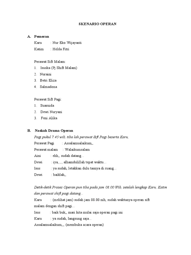 Skenario Operan | PDF