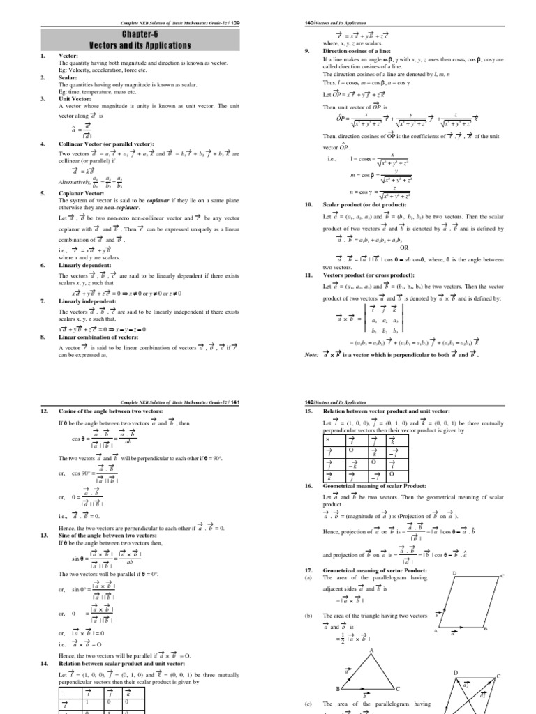 Chapter 6 (Vectors and Vectors Geometry) | PDF | Euclidean Vector ...