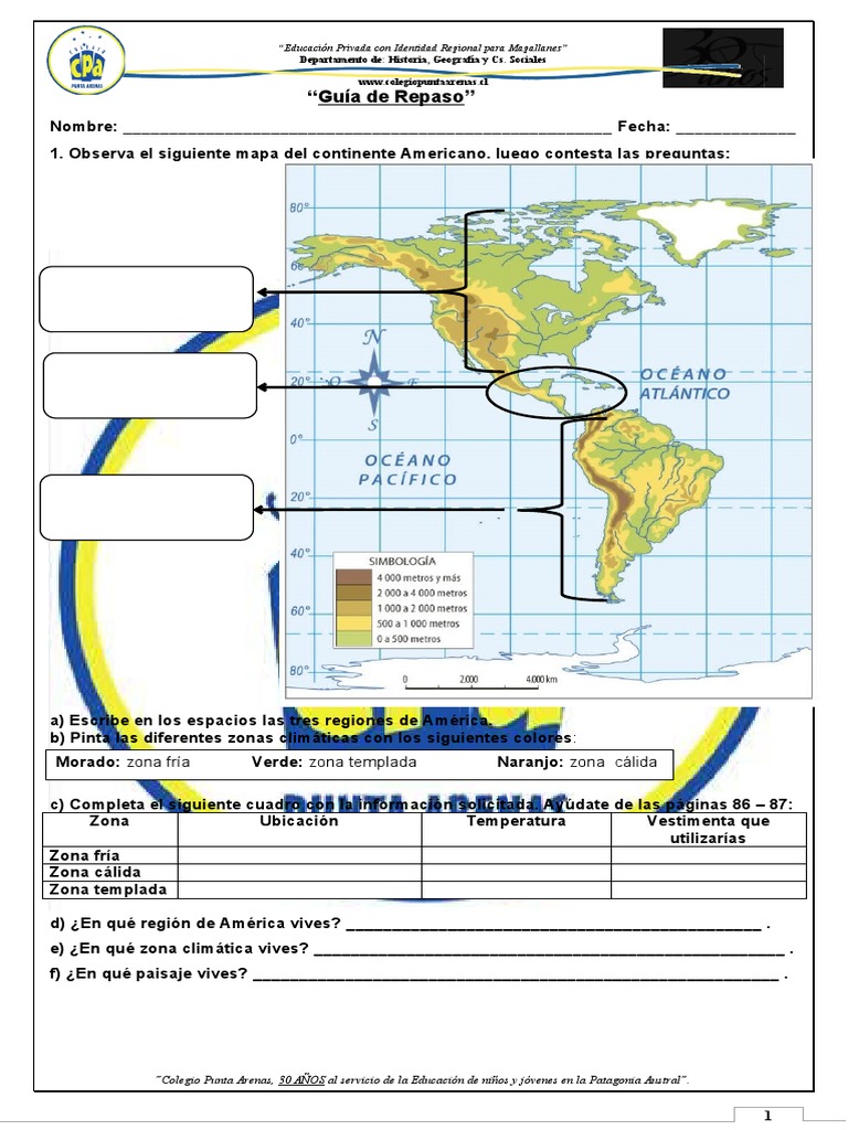 Repaso - Continente Americano I | PDF