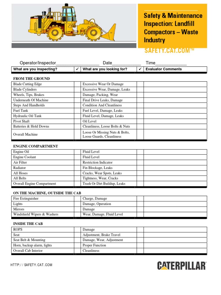 Compactor Safety & Maintenance Checklist | PDF