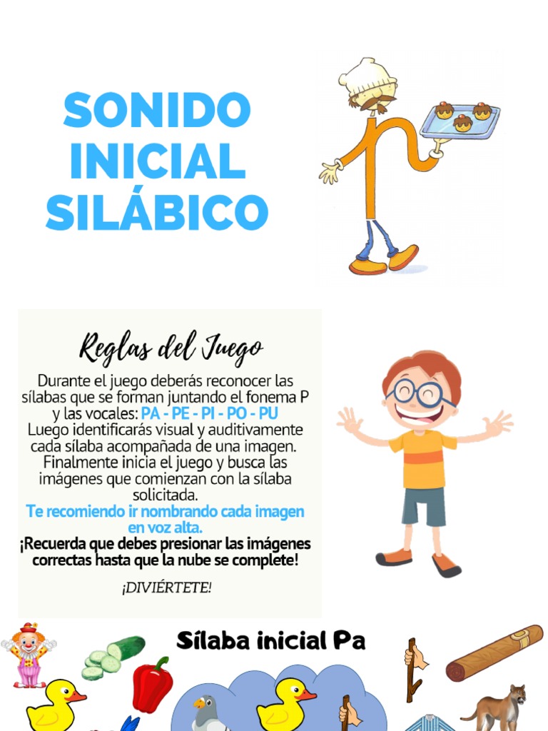 Sonido Inicial Silábico Fonema P Juego | PDF