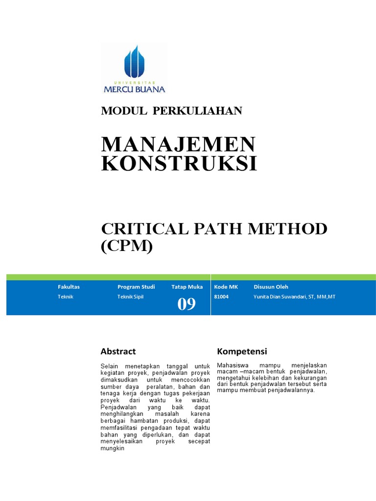 Modul 09 CPM | PDF