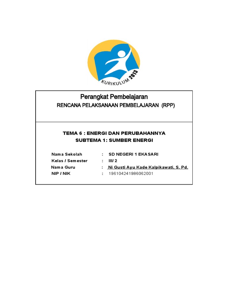 Cover RPP | PDF | Pengembangan Diri | Teknologi & Rekayasa