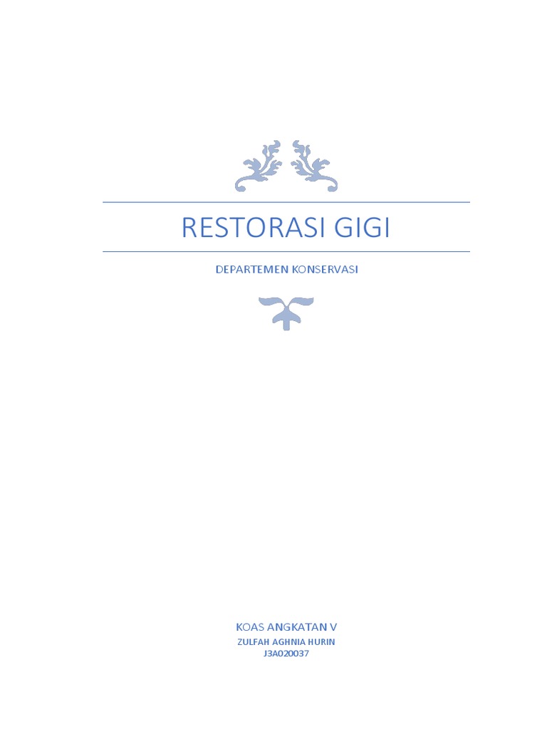 Panduan Restorasi Gigi Karies | PDF | Griya & Taman