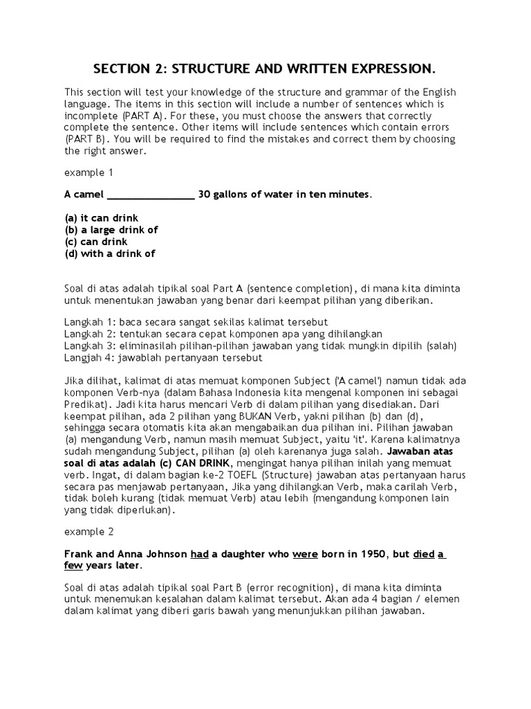 Section 2 Structure and Written Expression | PDF