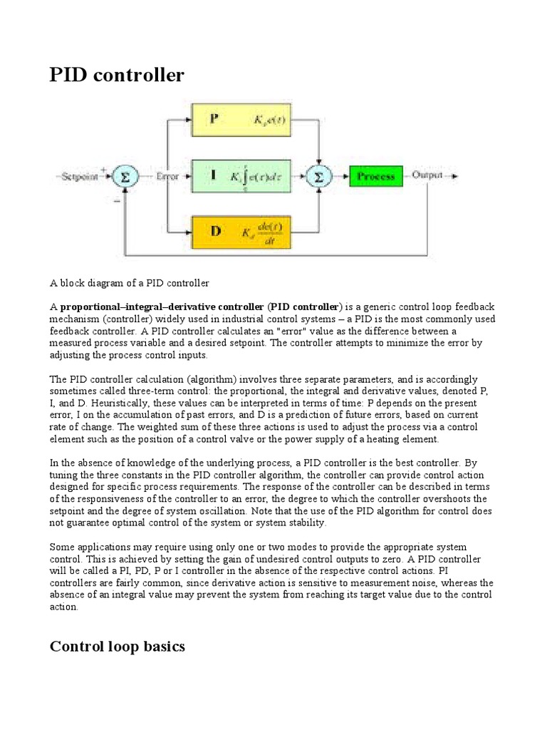 PID Controller: Control Loop Basics | PDF | Control Theory | Cybernetics