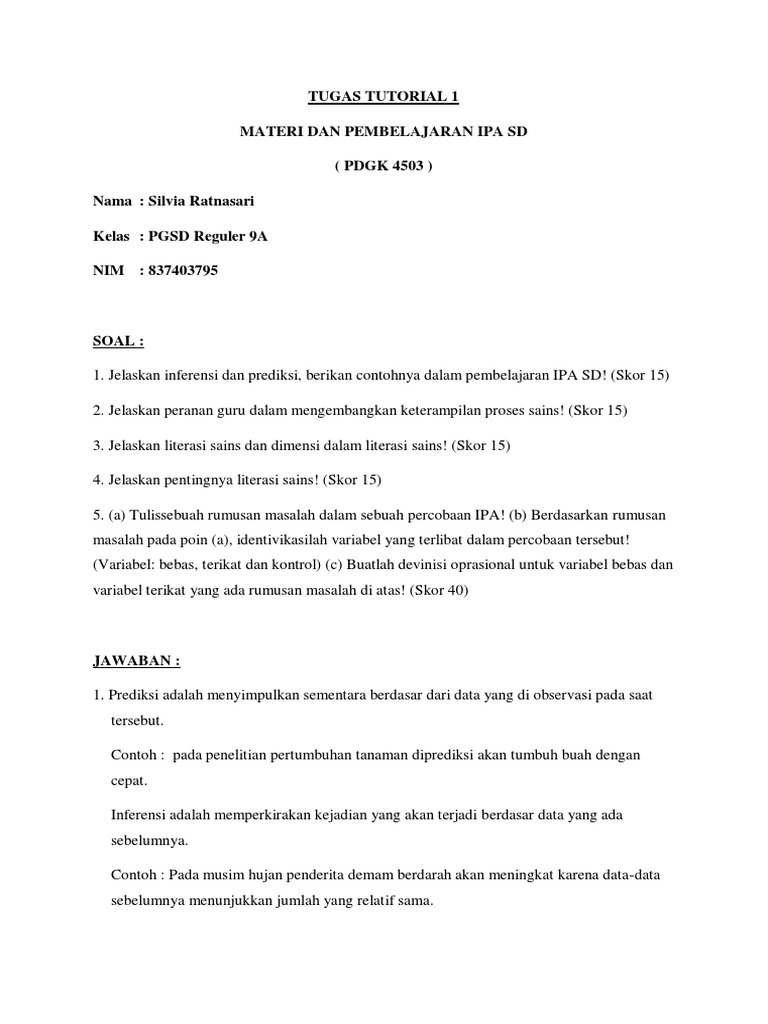 Tt1 Ipa Silvia Ratnasari | PDF