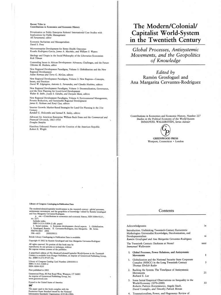 The Modern Colonial Capitalist World | PDF