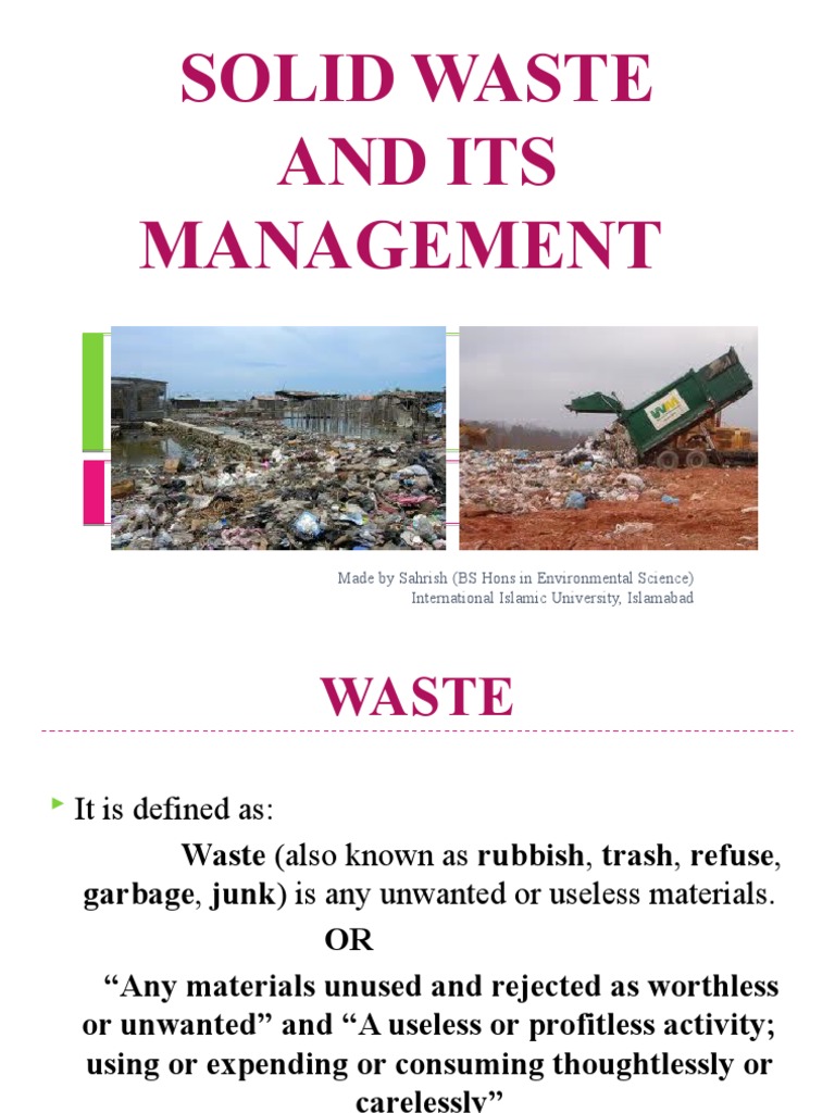 Solid Waste Management.2858710.Powerpoint | PDF | Municipal Solid Waste ...