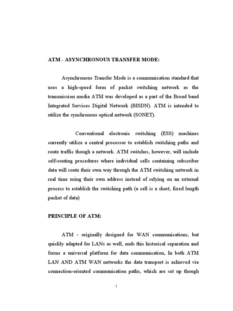 ATM TITLE | PDF | Asynchronous Transfer Mode | Computer Network