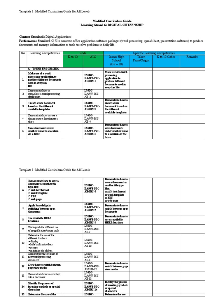 LS6 - Template 5 | PDF | Worksheet | Spreadsheet