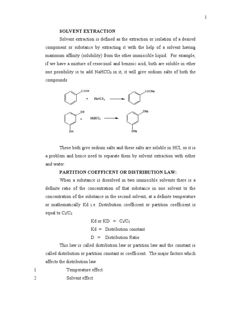 Solvent Extraction | PDF | Solubility | Solution