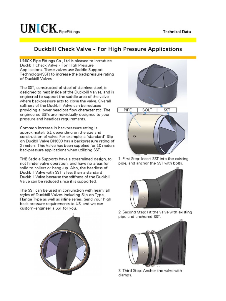 UN CK: Duckbill Check Valve - For High Pressure Applications | PDF