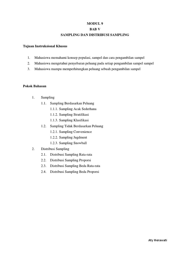 Modul9 Sampling Dan Distribusi Sampling | PDF