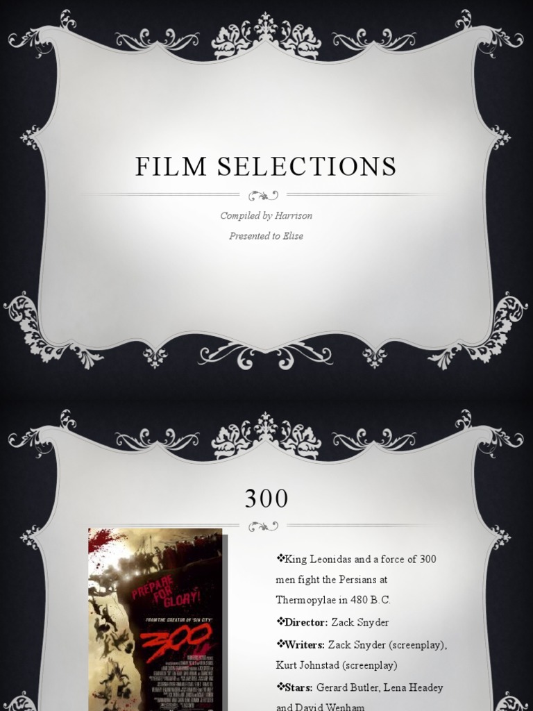 Film Selections: Compiled by Harrison Presented To Elise | PDF