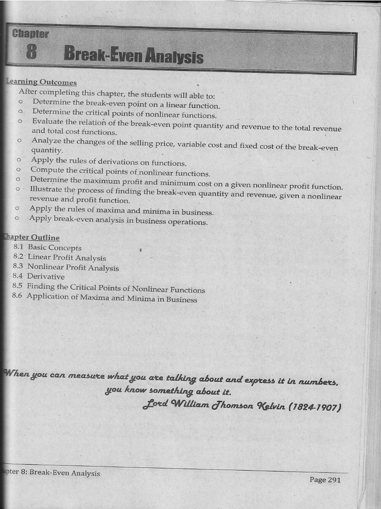 Break Even Analysis | PDF