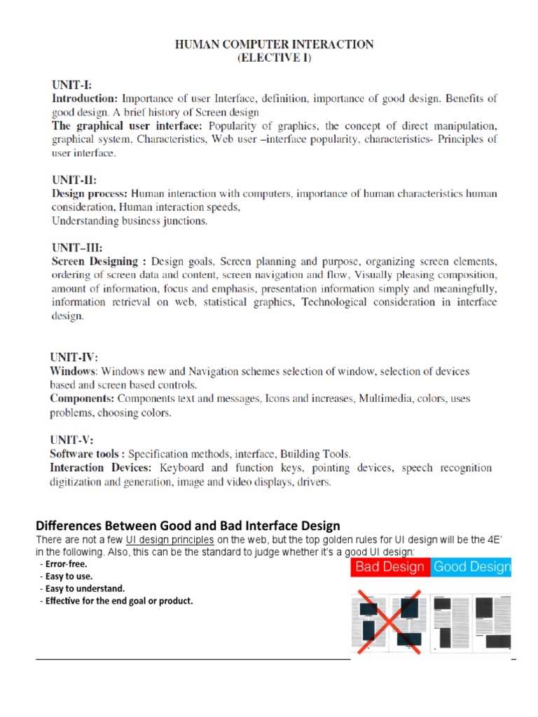 Human Computer Interaction Material For 3 Units | PDF | Graphical User ...