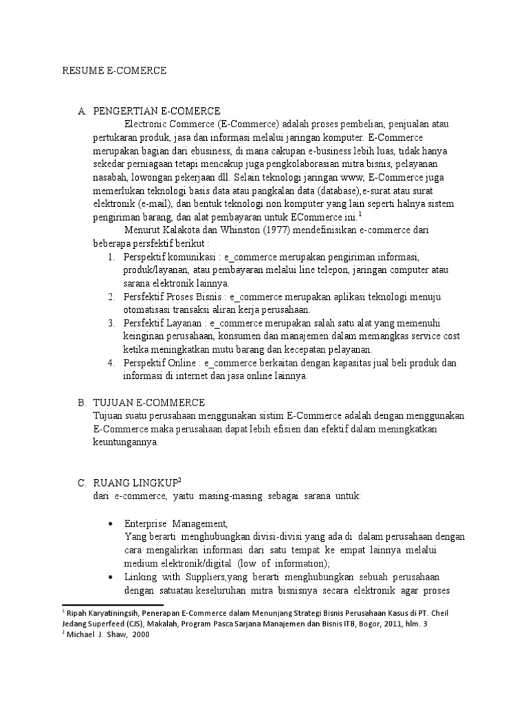 Resume E-Commerce | PDF