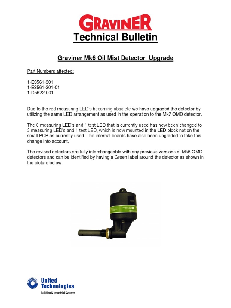 Graviner Mk6 Oil Mist Detector Upgrade | PDF