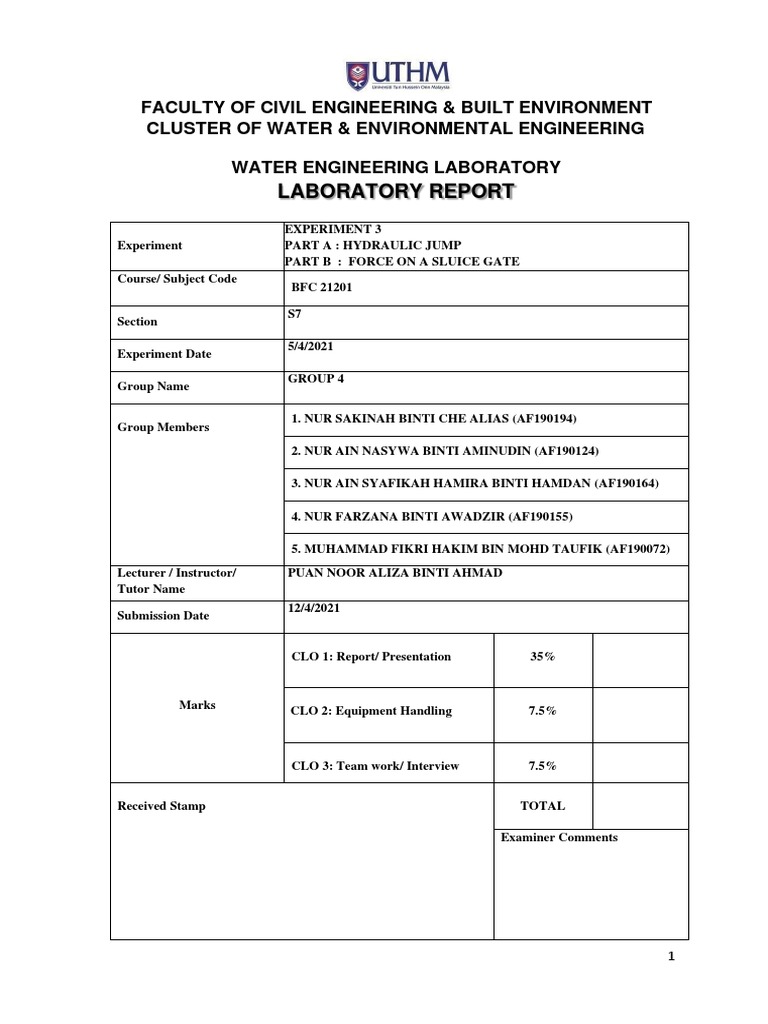 Labreporthydraulicgroup4 28ex3 29 | PDF | Chemical Engineering ...