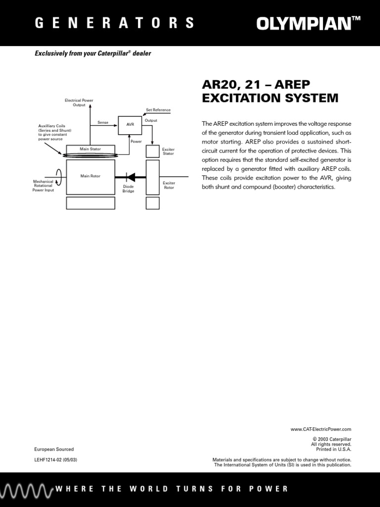 Generators: AR20, 21 - AREP Excitation System | PDF | Components | Electromagnetism