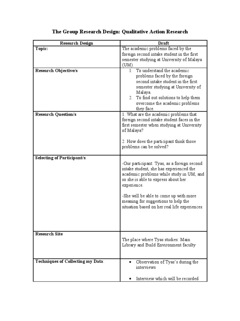 Qualitative Action Research Design | PDF | Data | Observation