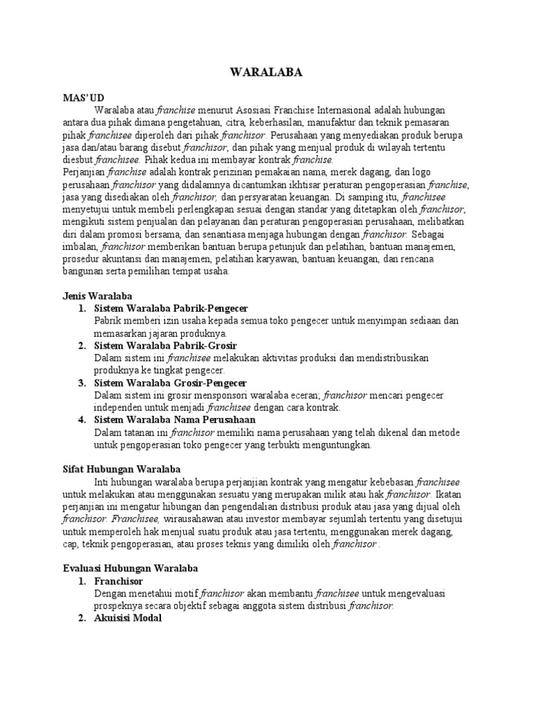 Waralaba | PDF
