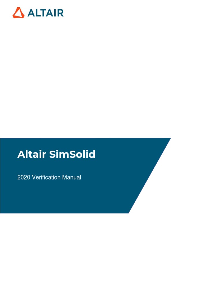 Altair Simsolid: 2020 Verification Manual | PDF | Heat Transfer | Young's Modulus