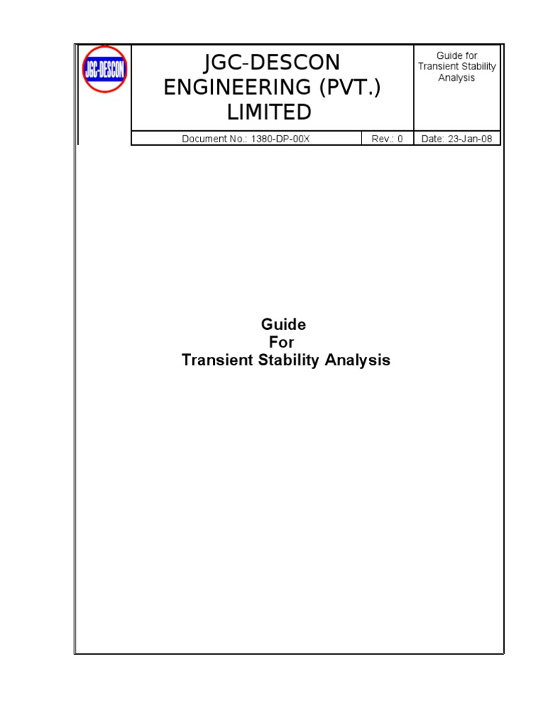 1380 - Transient Stability Analysis | PDF | Transformer | Electric ...