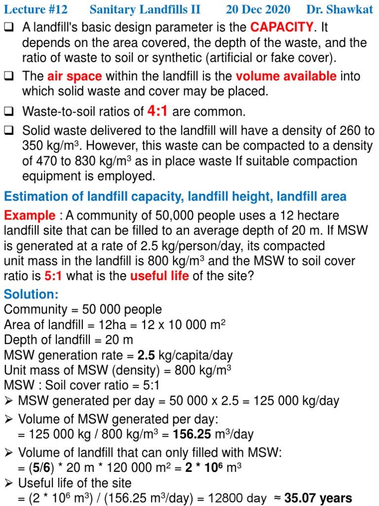 Landfill Capacity for 25-Year Planning | PDF | Volume | Landfill