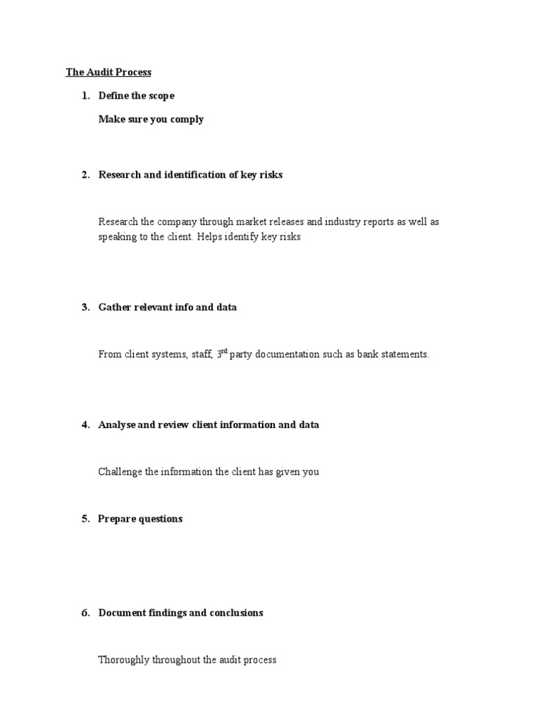 The Audit Process | PDF