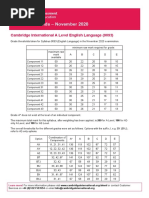 English First Language 0500 November 2024 Grade Threshold Table | PDF ...