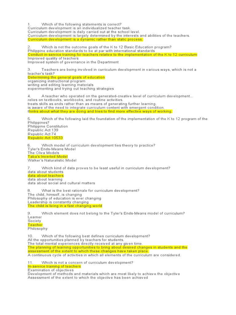 Curdev Reviewer | PDF | Curriculum | Goal