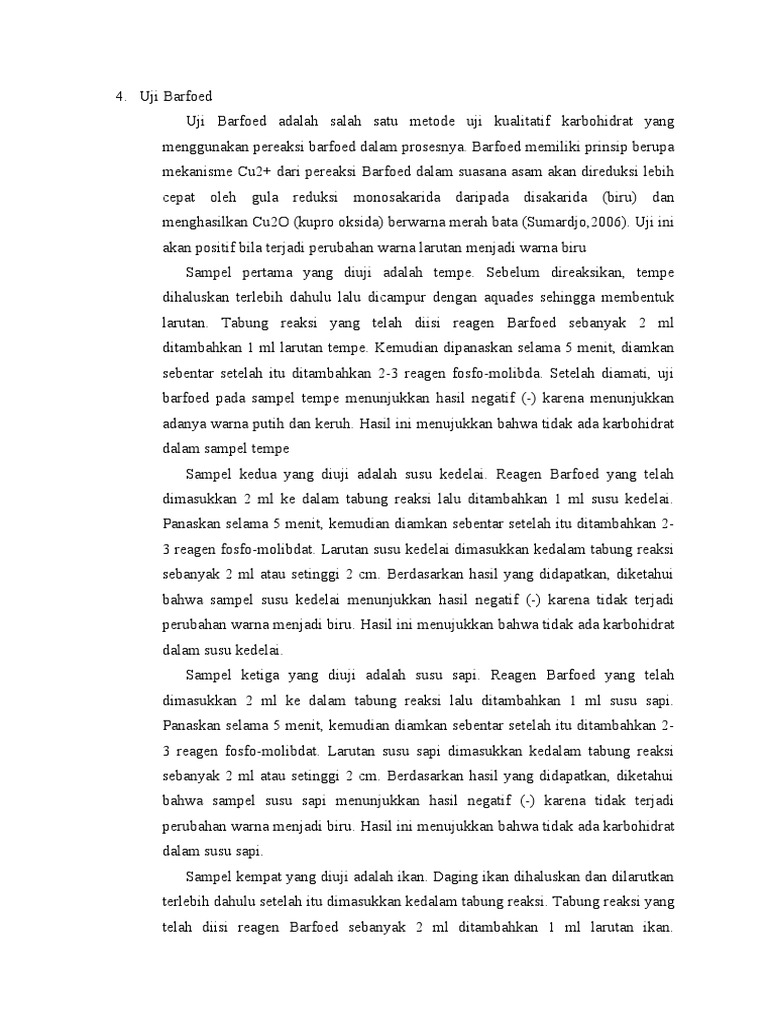Hasil Uji Barfoed pada Berbagai Sampel | PDF | Kesehatan Holistik ...