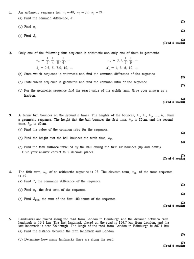 IB Math AA HL Sequences & Series Practice | PDF | Interest | Interest Rates