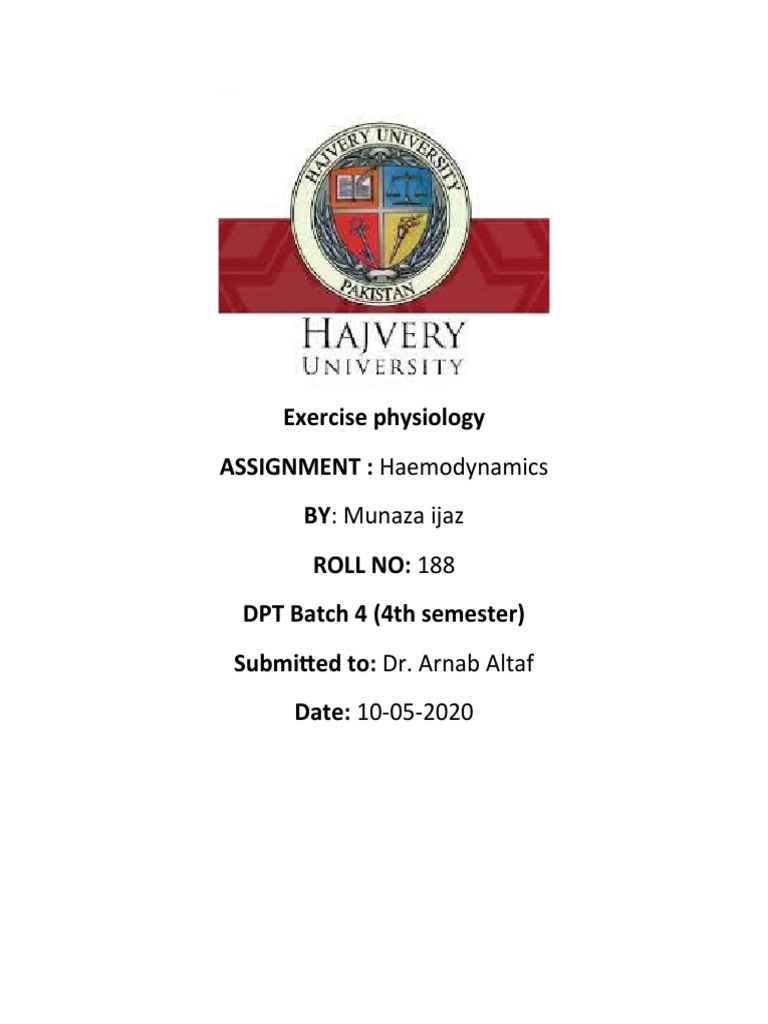 Exercise Physiology | PDF | Hemodynamics | Blood Vessel