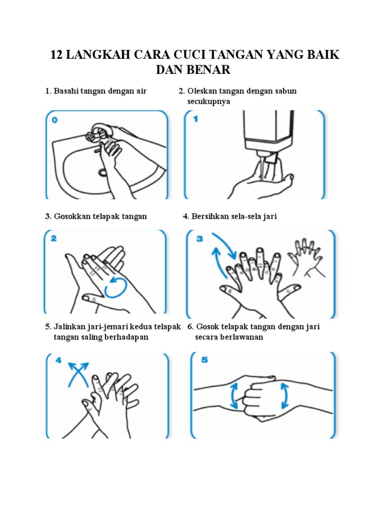 12 Langkah Cara Cuci Tangan Yang Baik Dan Benar | PDF