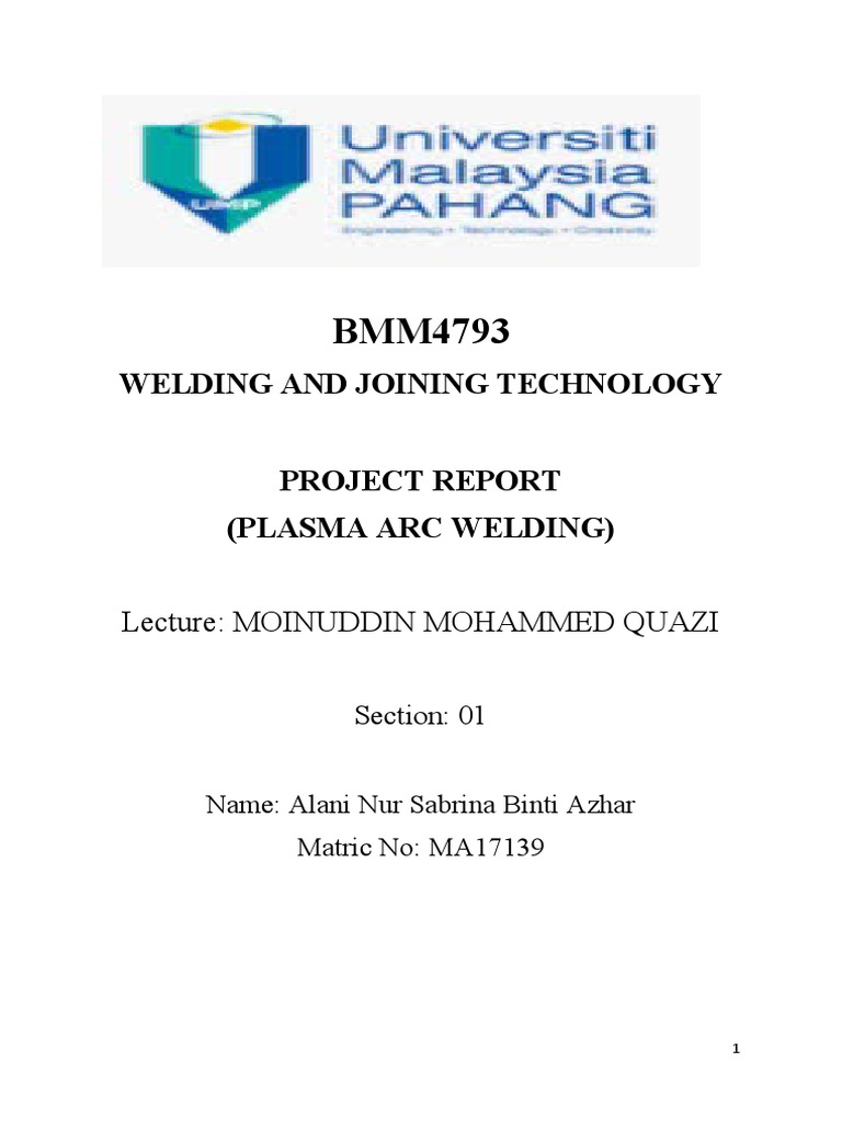 Plasma Arc Welding Project Report | PDF | Microstructure | Welding