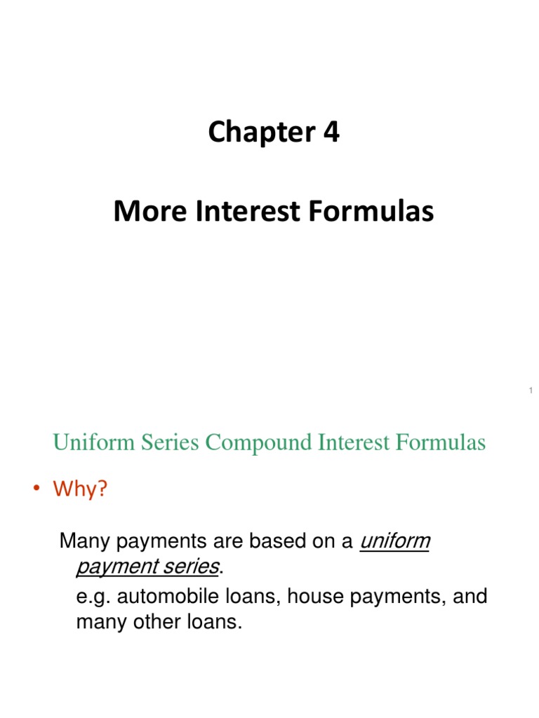 Uniform Series Compound Interest Formulas | PDF | Nominal Interest Rate ...